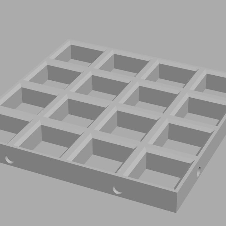 3D Printable Unofficial 4x4 Magnetized Grid (Dungeon Blocks Compatible) by fydo